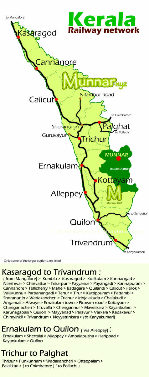 Railway Network Map Of Kerala Kerala